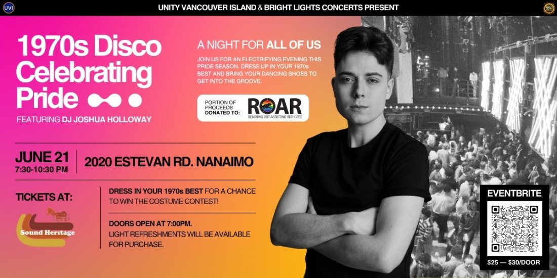 1970s Disco Celebrating Pride, Unity Vancouver Island, Nanaimo, 21 June ...