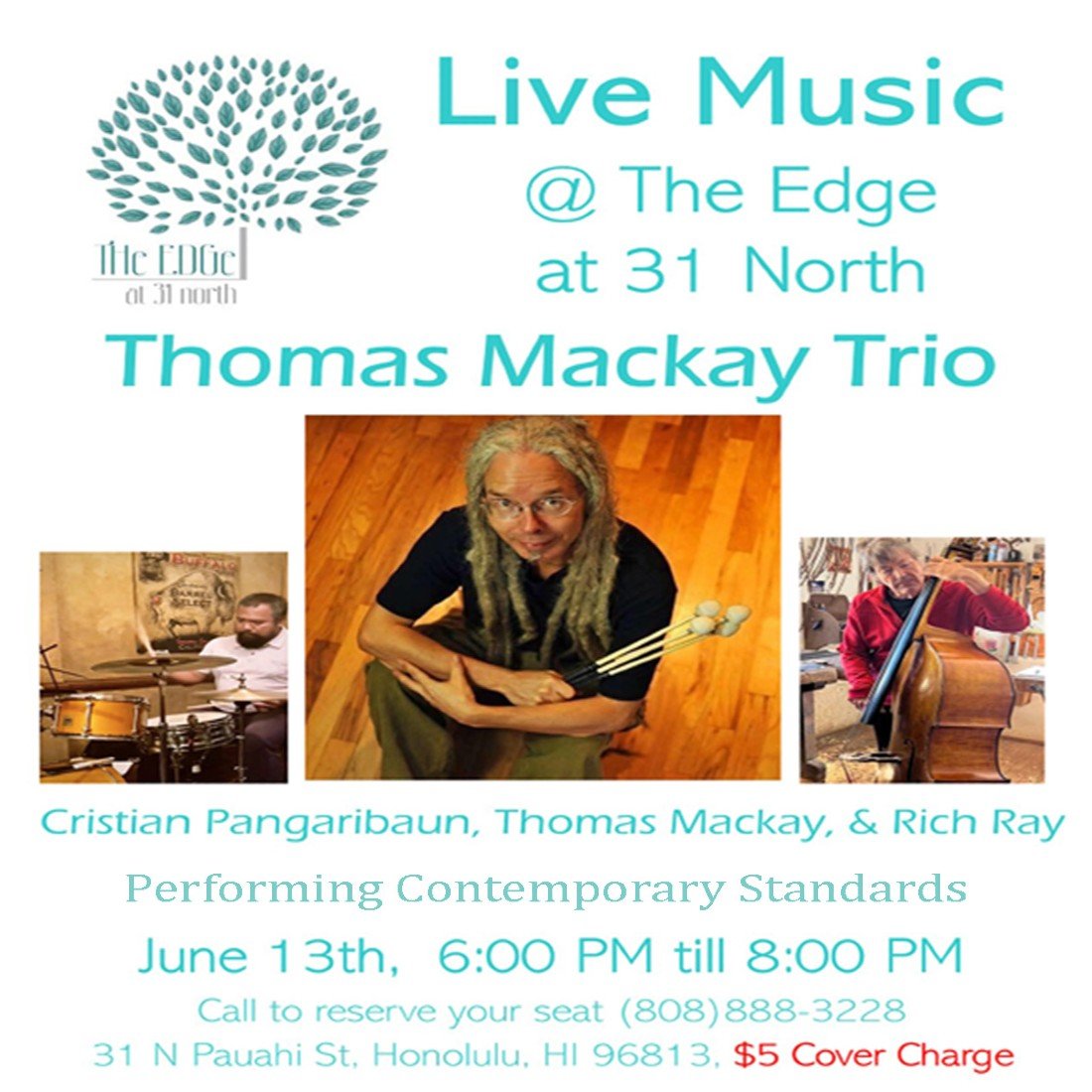 The Thomas Mackay Trio Returns to The Edge, 31 N Pauahi St, Honolulu, 13 June 2025 | AllEvents