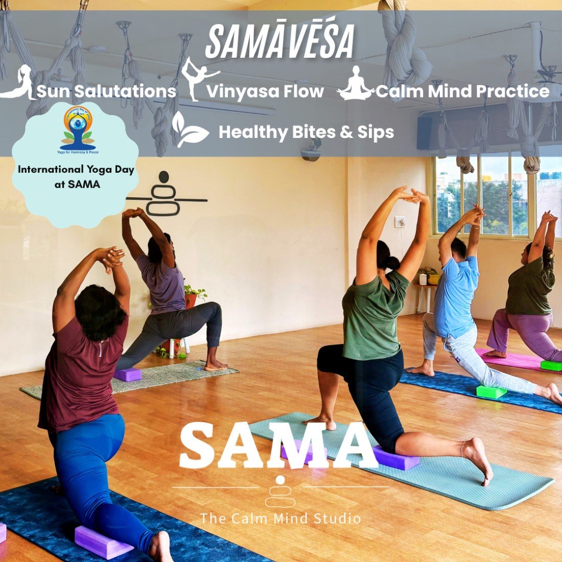 Samavesa: Dynamic Vinyasa+ Calm Mind Practice (Yoga Day Spl), SAMA: The ...