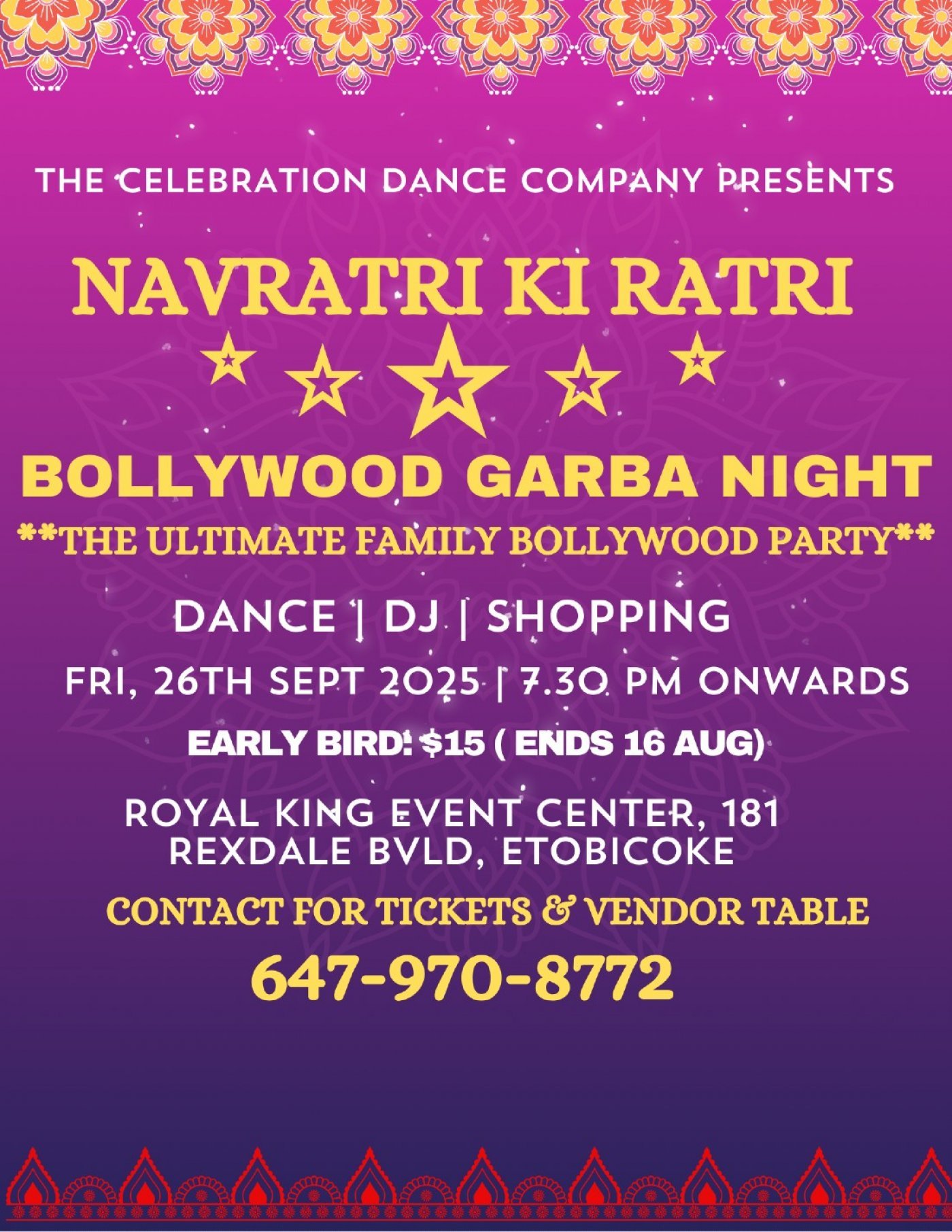 BOLLYWOOD GARBA- NAVRATRI KI RATRI - 26 SEP 2025