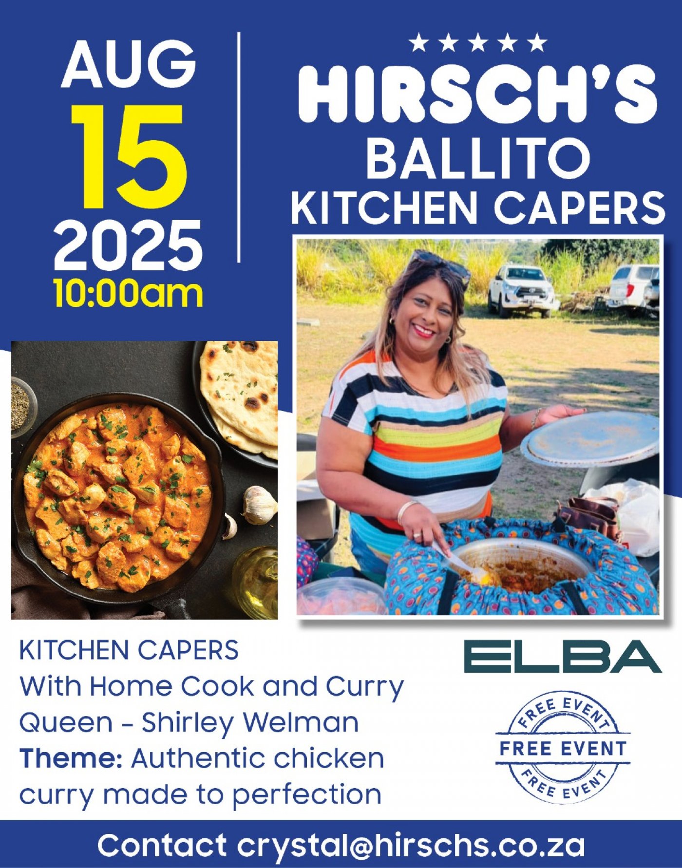 Live cooking show at Hirsch Ballito Tickets, Hirsch's Ballito, Dolphin ...