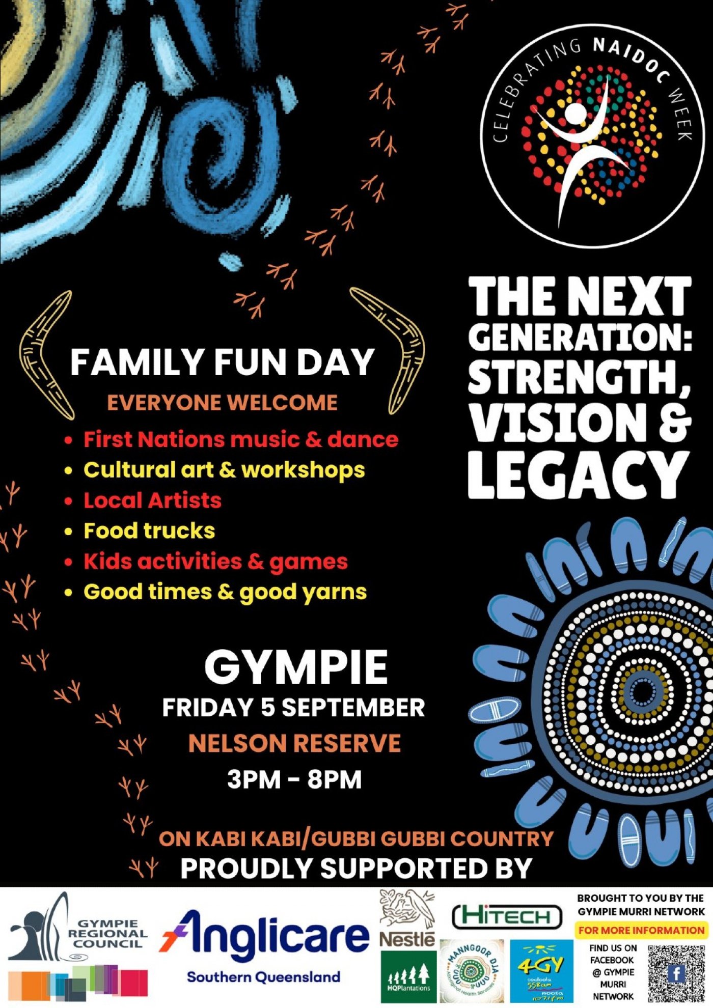 Gympie Family Fun Day 5 September 3-8pm NAIDOC 2025, Nelson Reserve ...