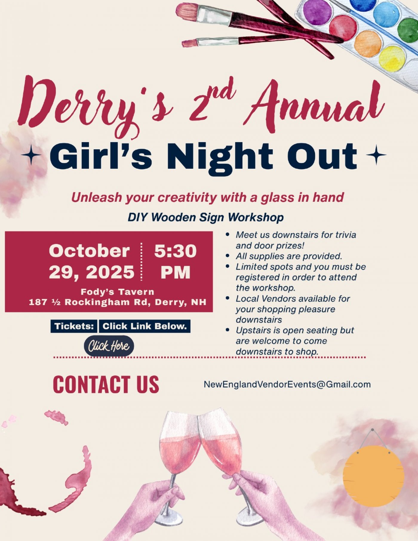 Derry Fall Girls Night Out Tickets, Derry Fody's Tavern, 29 October ...