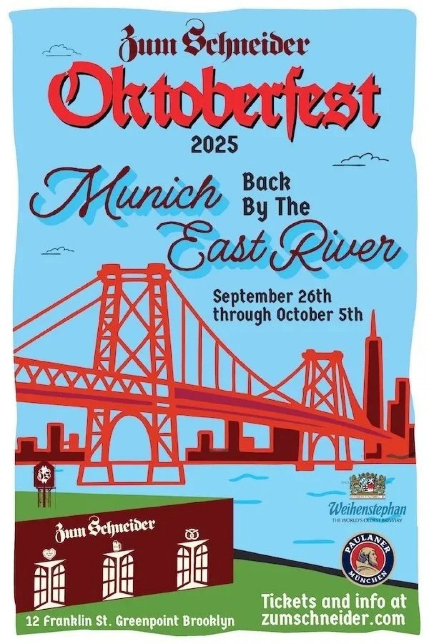 Zum Schneider Oktoberfest 2025 "Munich Back By The East River", 12 ...