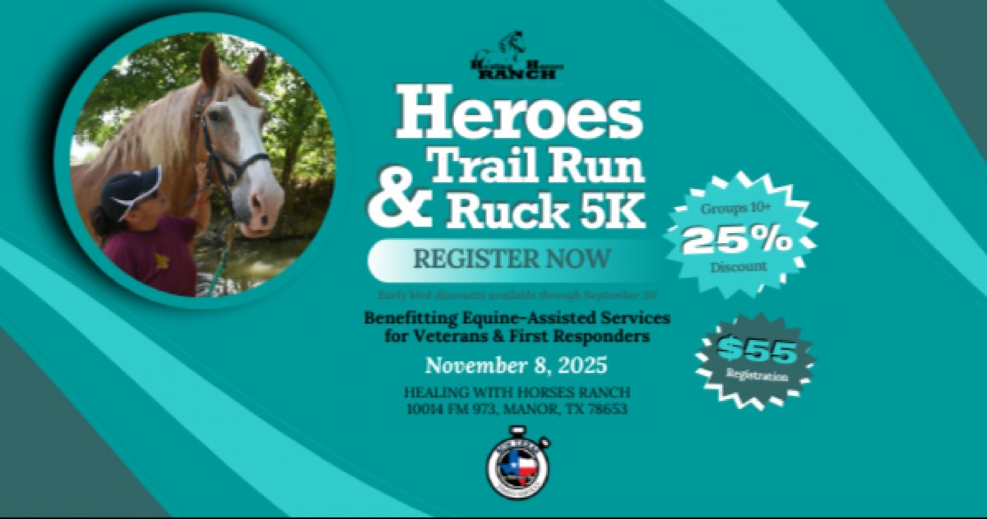 Heroes Trail Run and Ruck 5K, Healing with Horses Ranch, Austin, 8 ...