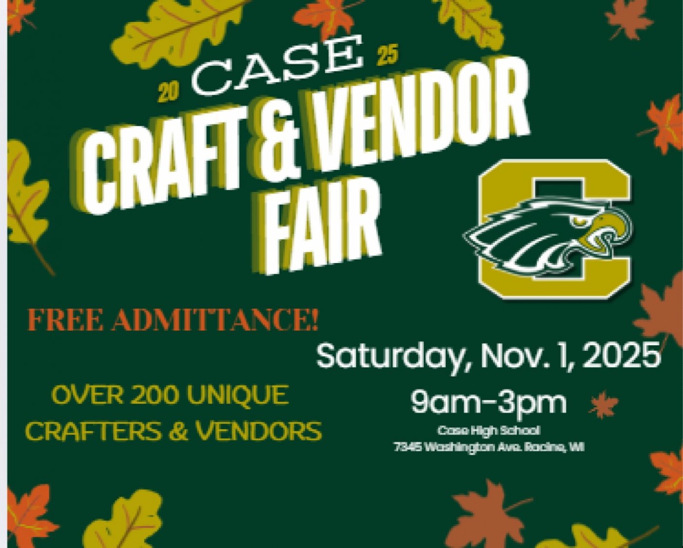 Case High School Annual Craft and Vendor Fair, J. I. Case High School ...