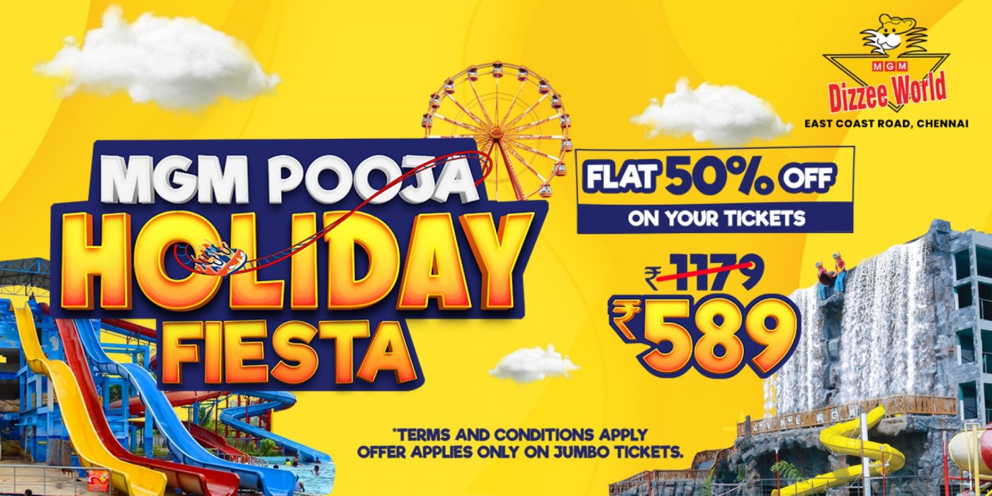 50% Off - MGM Pooja Holiday Fiesta @ MGM Dizzee World, MGM Dizzee World ...
