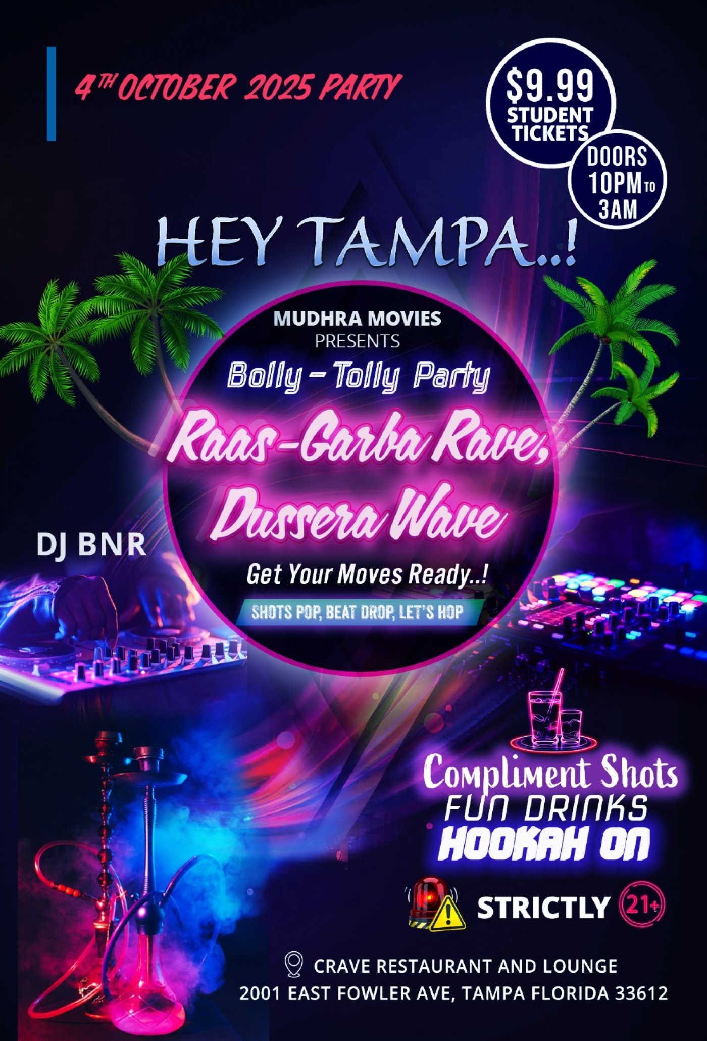 Raas - Garba Rave & Dussera Wave Tickets, 2001 E Fowler Ave, Tampa, 4 ...