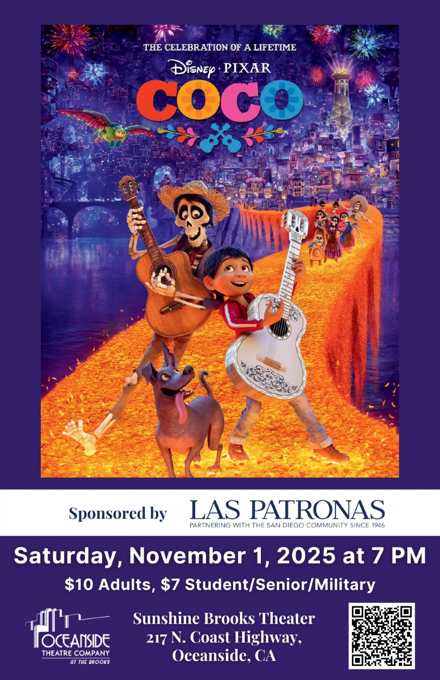 Coco Film Screening, Sunshine Brooks Theater, Oceanside, 1 November ...