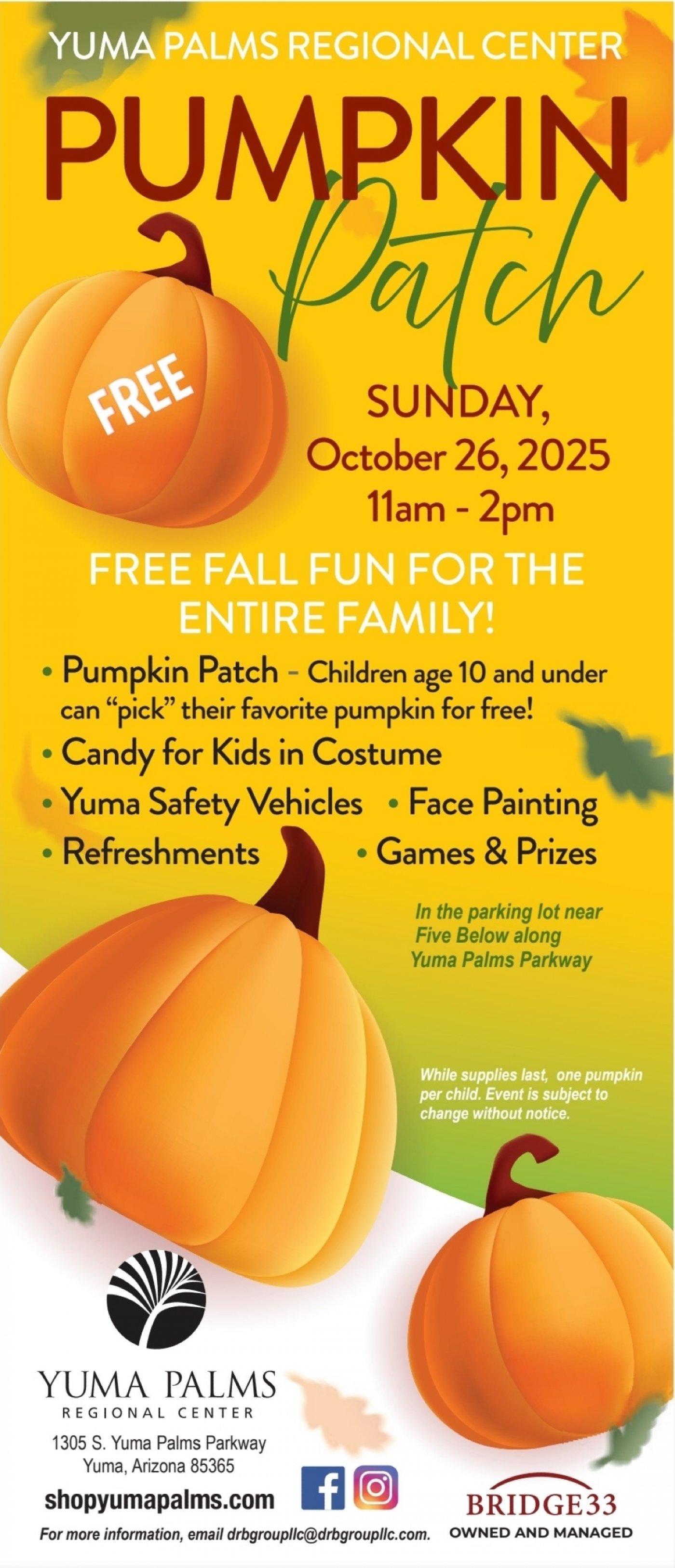 Family Pumpkin Patch Event Happening Soon at the Yuma Palms Regional Center, Yuma Palms Regional ...