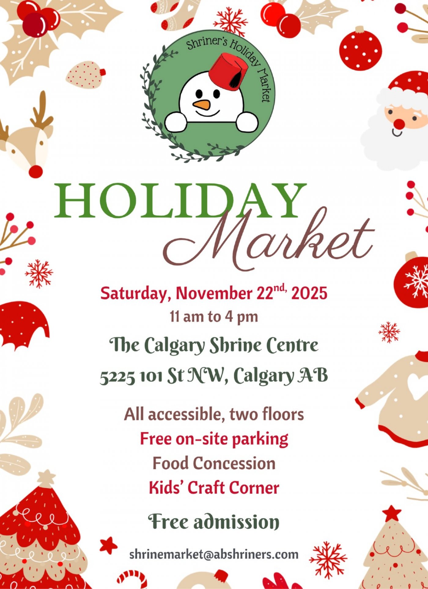 Shriners Holiday Market, Calgary Shrine Centre, 22 November 2025 ...