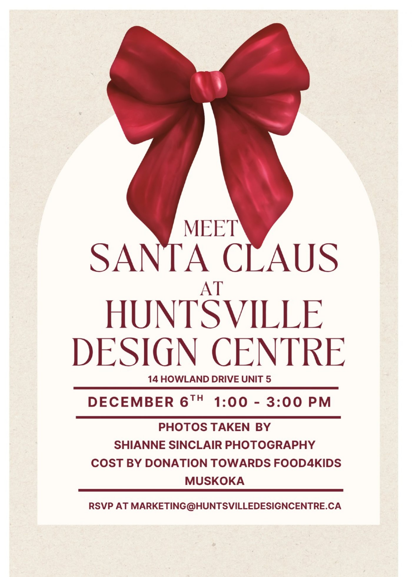 Pictures with Santa , Huntsville Design Centre, 6 December 2025 | AllEvents