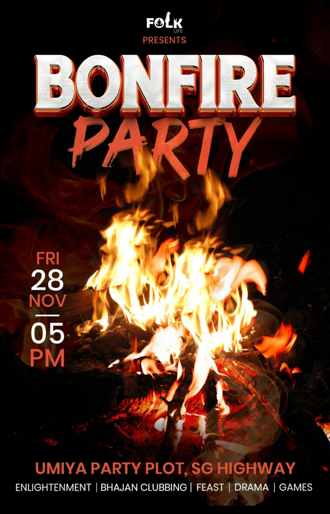 BONFIRE PARTY 2025 , Umiya Party Plot - Umiya Campus, Ahmedabad, 28 ...