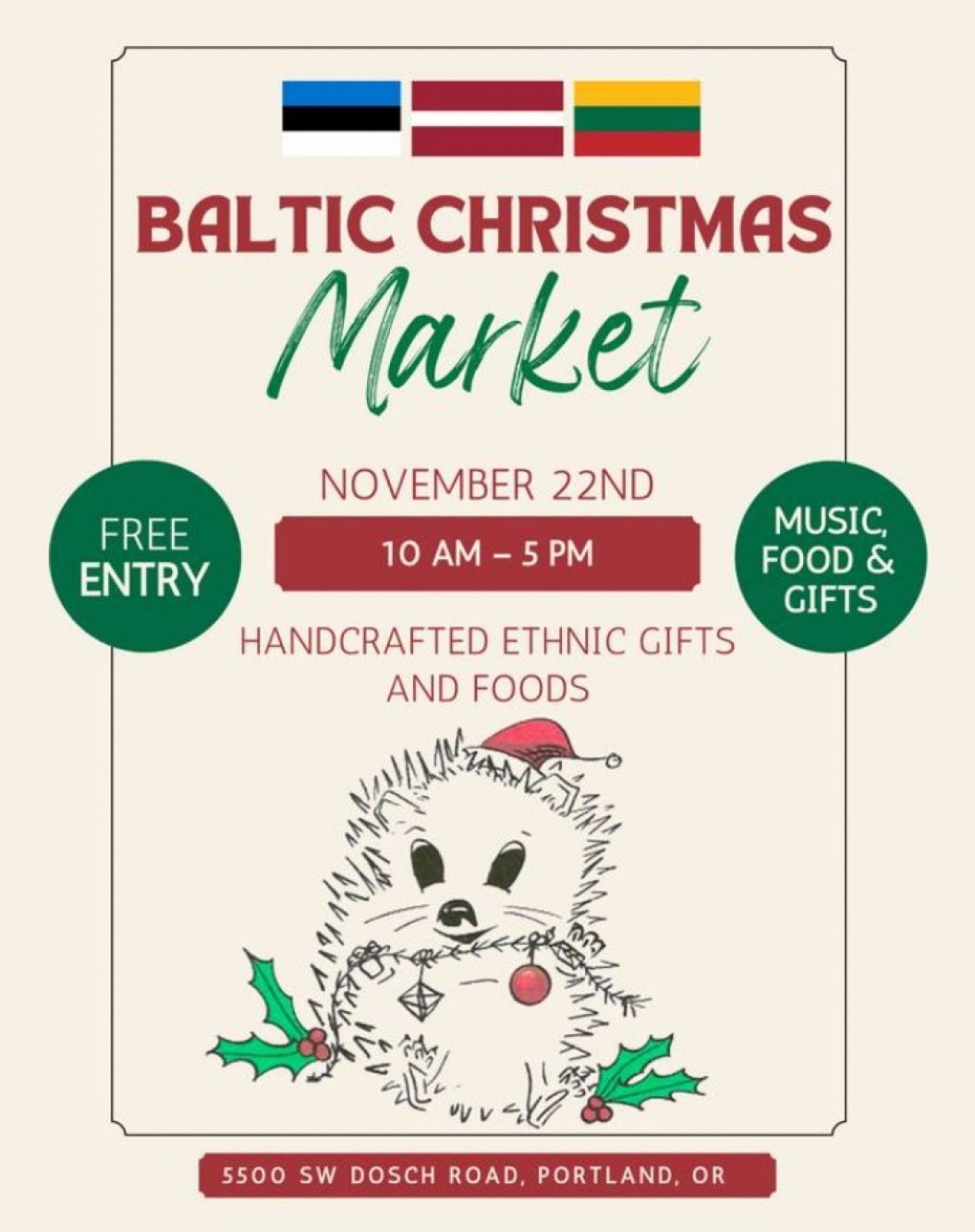 Baltic Christmas Market & Holiday Bazaar & Bake Sale, Oregon Latvian ...