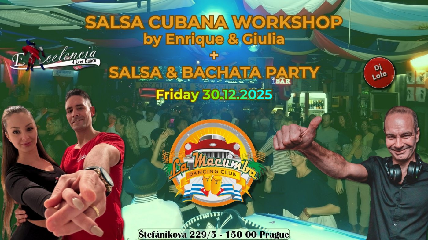 SALSA CUBANA WORKSHOP + SALSA & BACHATA PARTY, La Macumba Music Latino ...