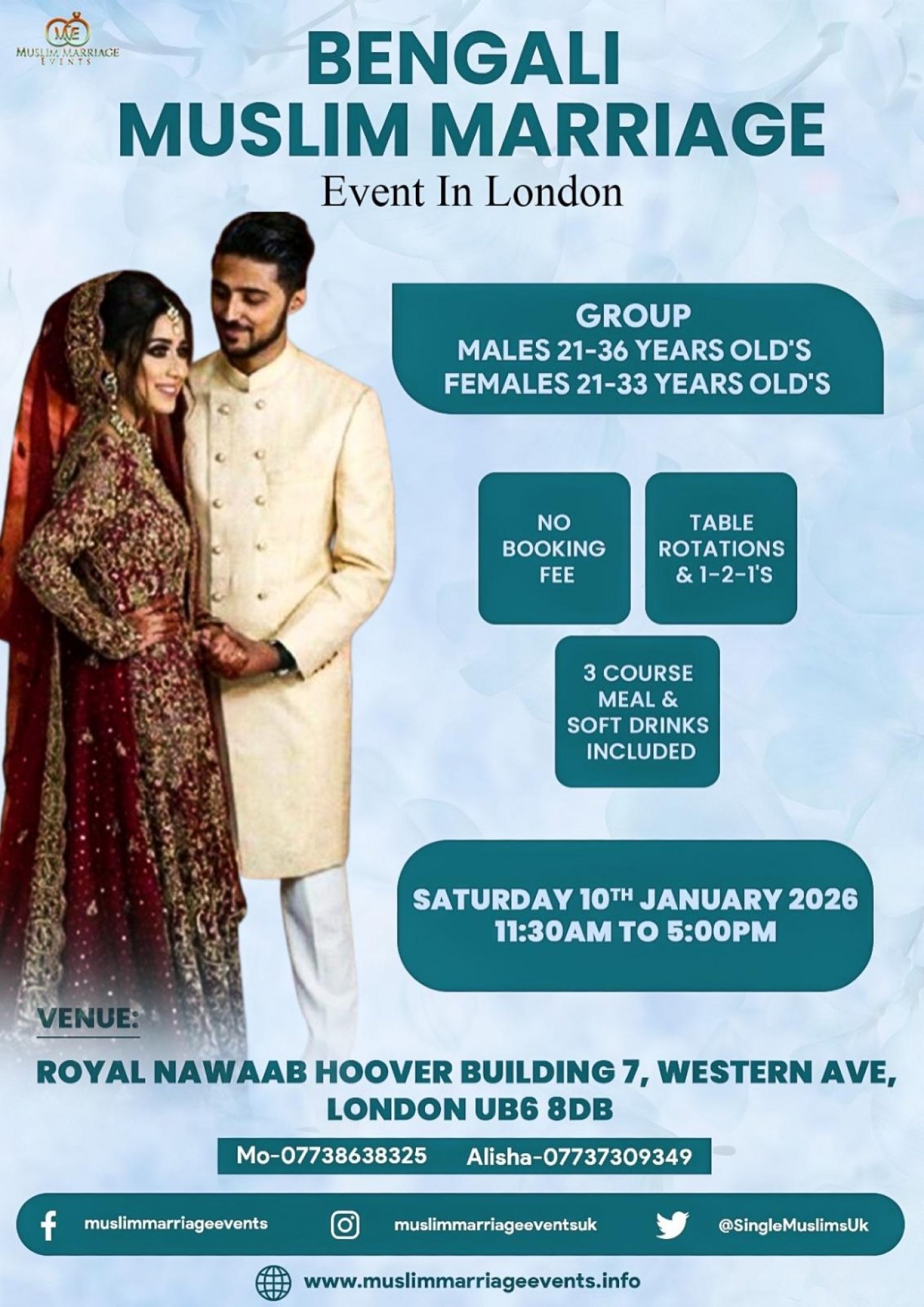 Muslim Marriage Events London - Bengali Event, Royal Nawaab Perivale ...