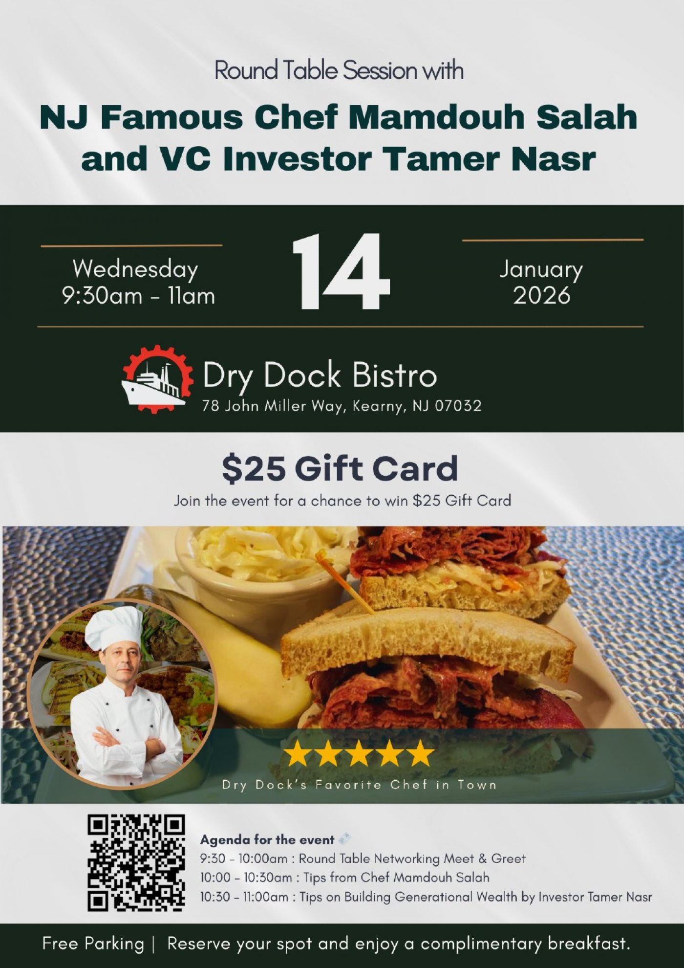 Round Table Breakfast with NJ’s Famous Chef Mamdouh Salah and VC ...