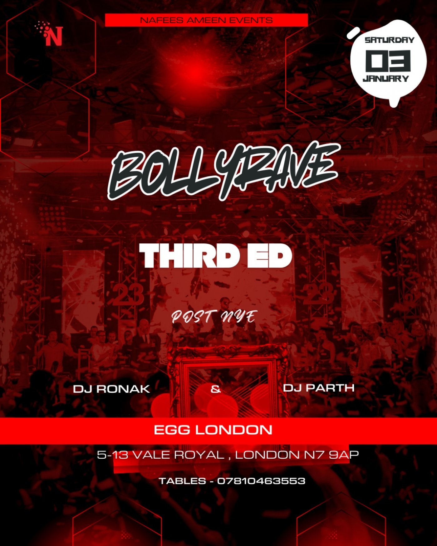 BOLLY RAVE ( 3rd Edition ) Tickets, Egg London Nightclub, 3 January to ...