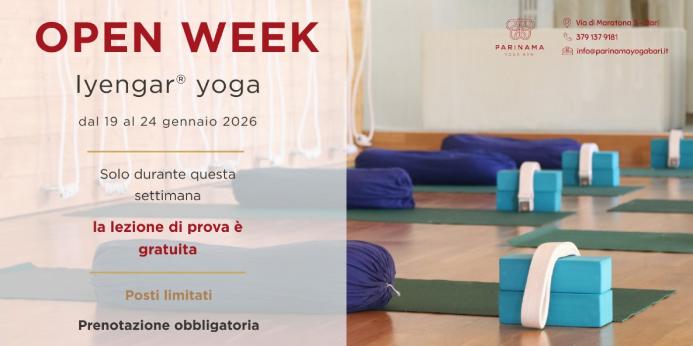 Open Week Iyengar yoga, Parinama ASD - Yoga Bari, 19 January to 24 ...