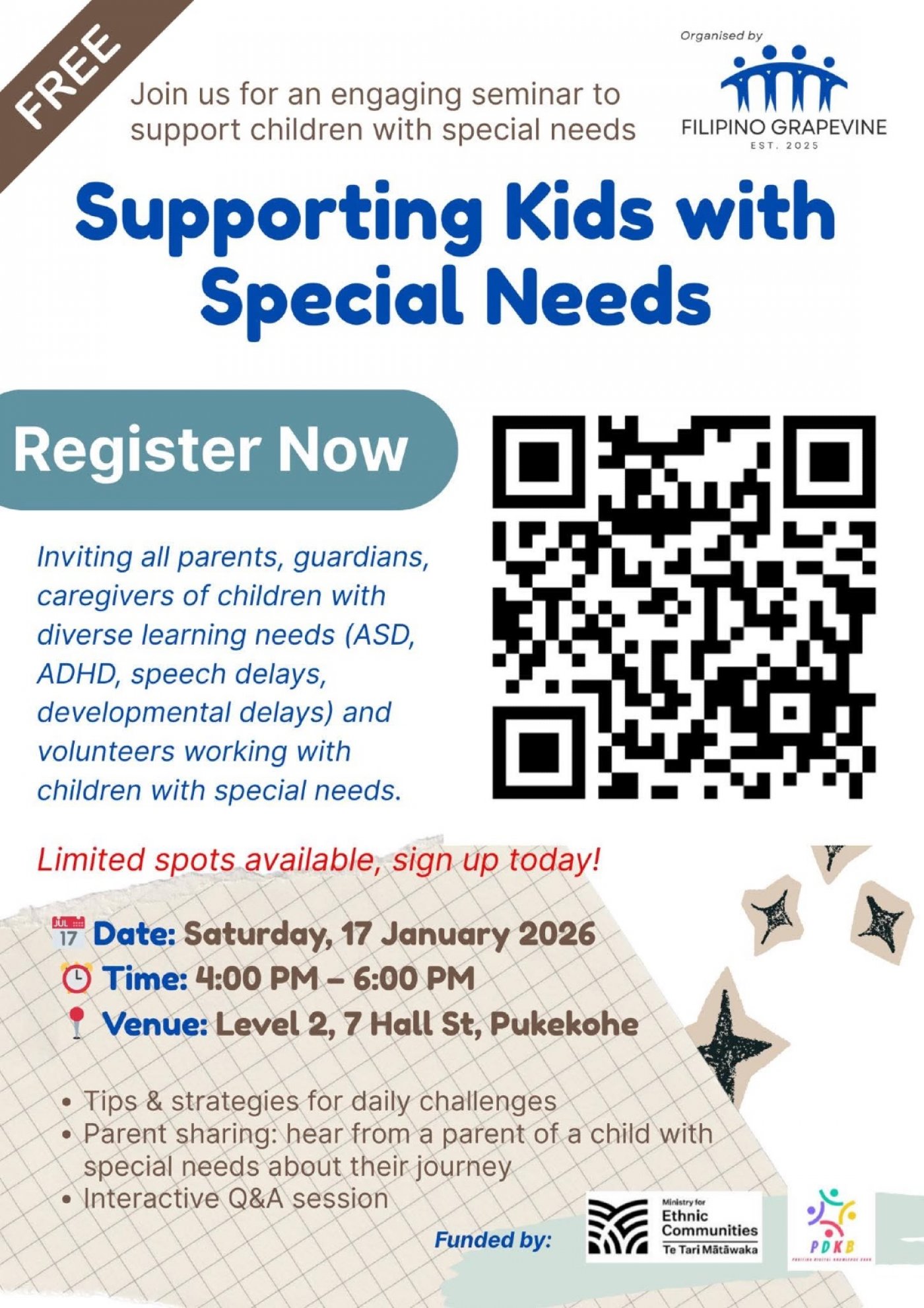 Workshop: Supporting Kids with Special Needs Tickets, Pasifika Digital ...