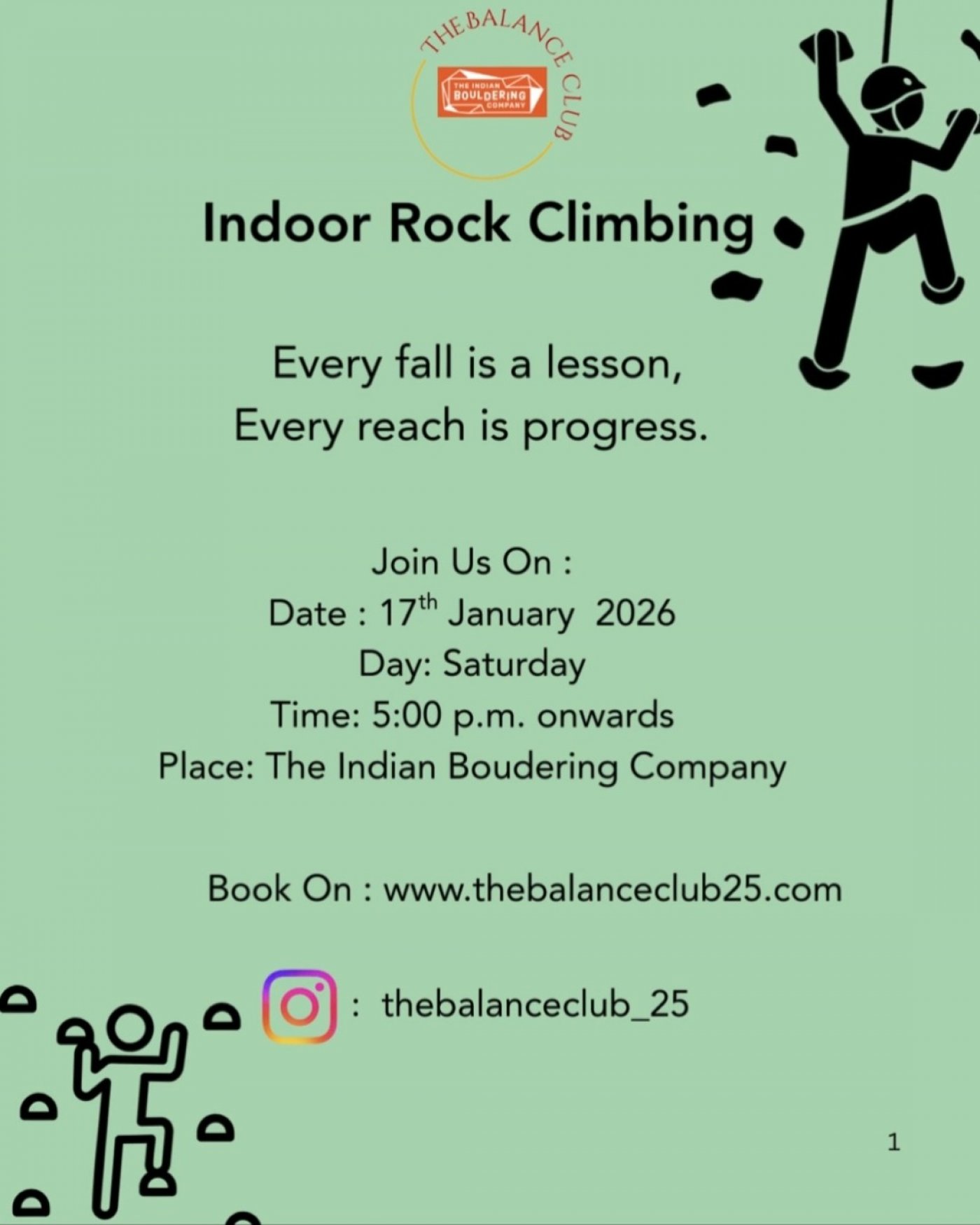 Indoor Rock Climbing (TBC X TIBC) Tickets, The Indian Bouldering ...