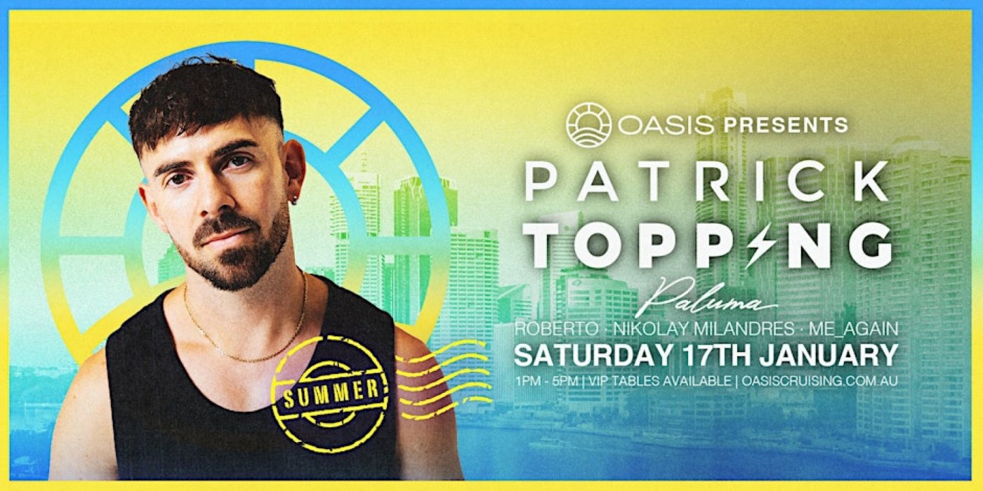 PATRICK TOPPING - Saturday 17th January 2026, New Farm Park River Hub ...