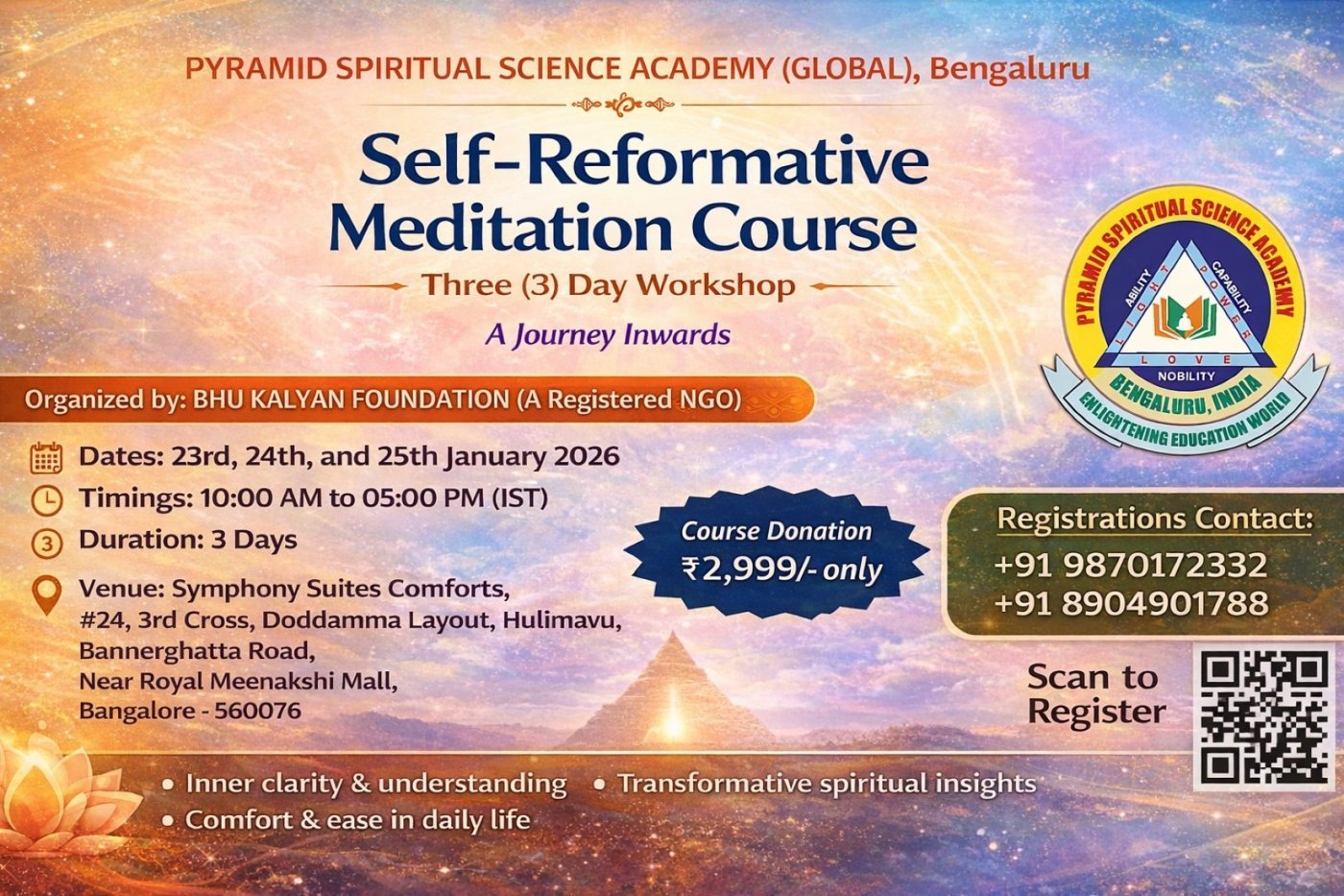 Self-Reformative Meditation Workshop Tickets, SYMPHONY SUITES COMFORTS ...