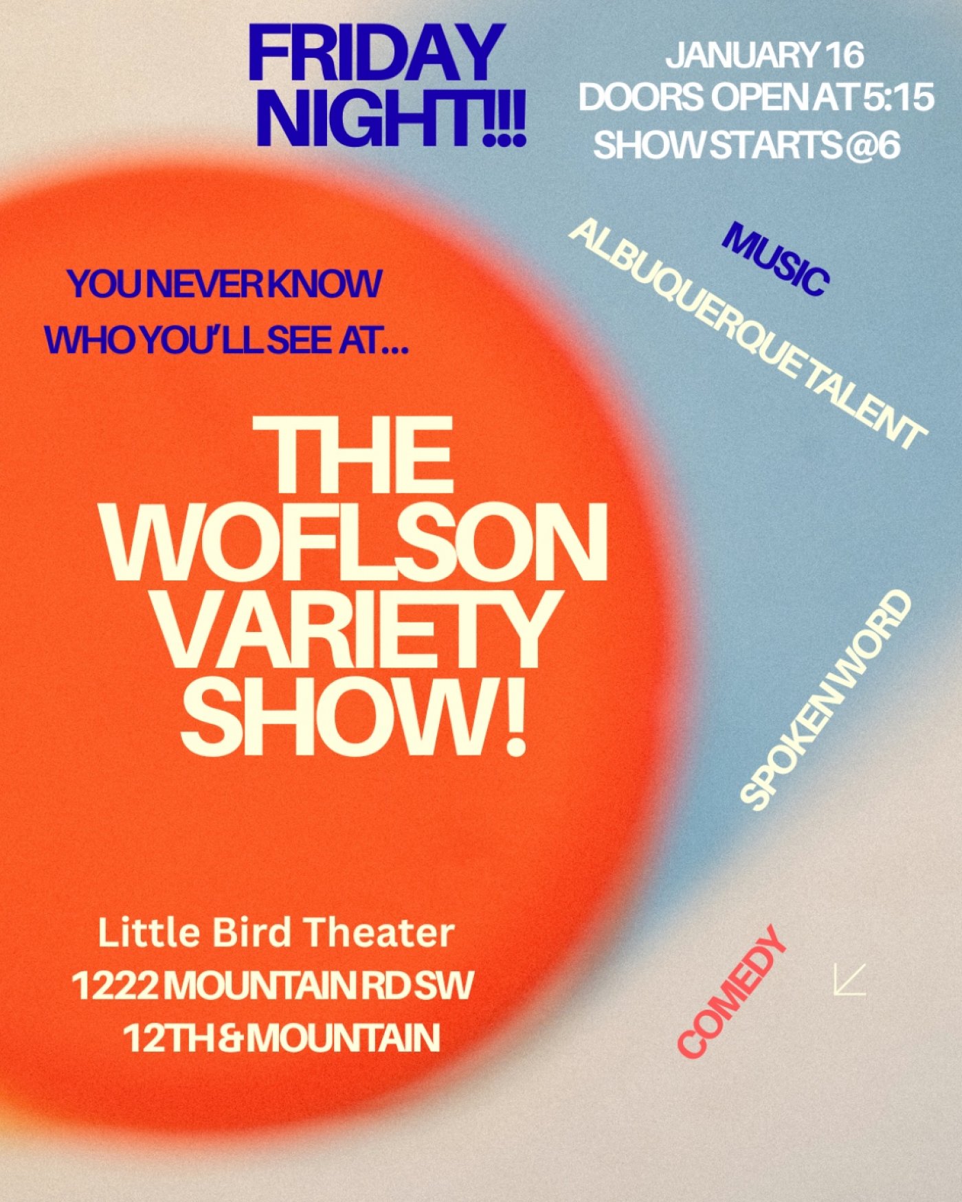Richard Wolfson’s Open Mic Variety Showcase, Little Bird Gallery and ...