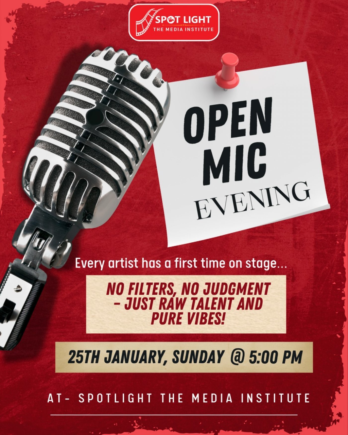 Under Ground Open Mic Evening Tickets, Spot Light The Media Institute ...