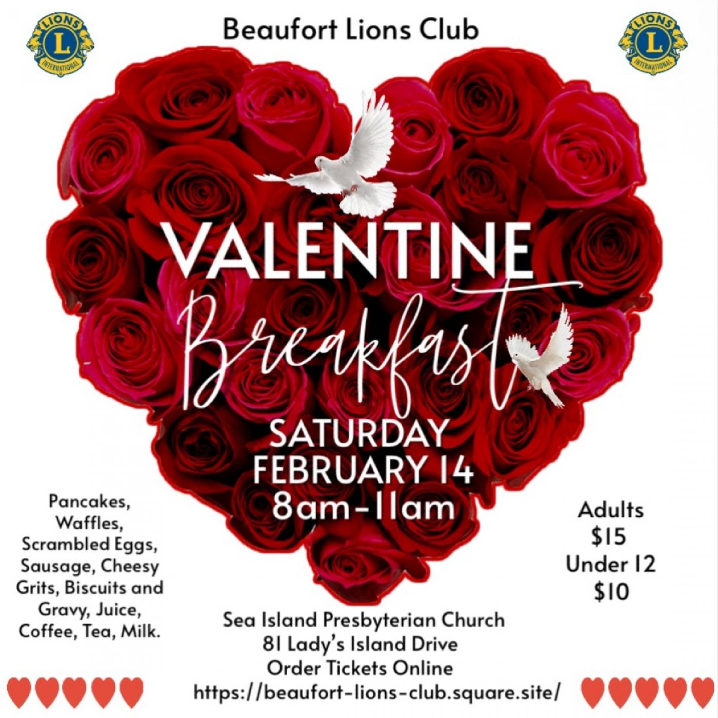 Beaufort Lions Sweetheart Breakfast, Sea Island Presbyterian Church ...