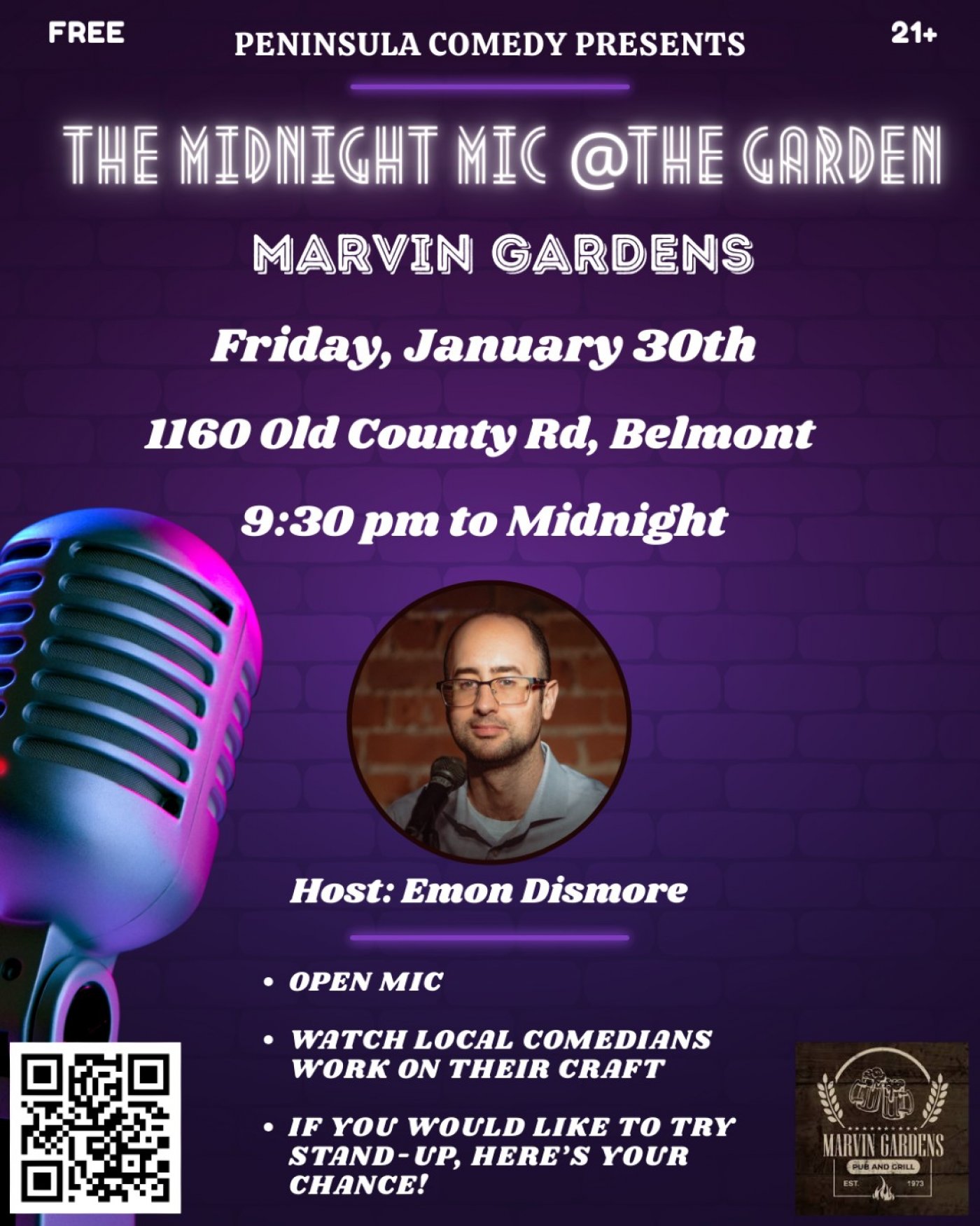 Late Night Comedy Show: "The Midnight Mic @The Garden" Tickets, Marvin ...