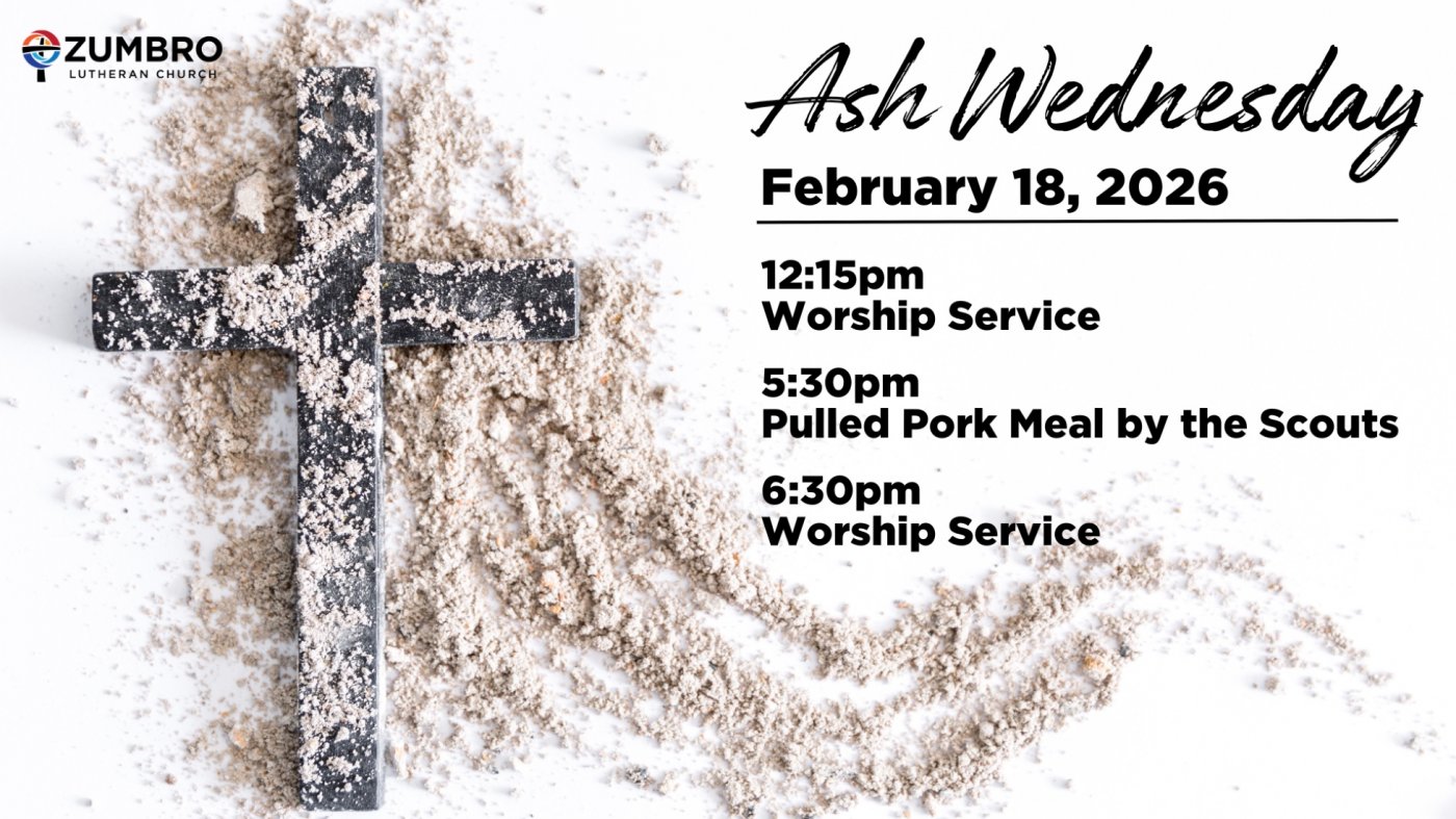 Ash Wednesday at Zumbro Tickets, Zumbro Lutheran Church ELCA, Rochester ...
