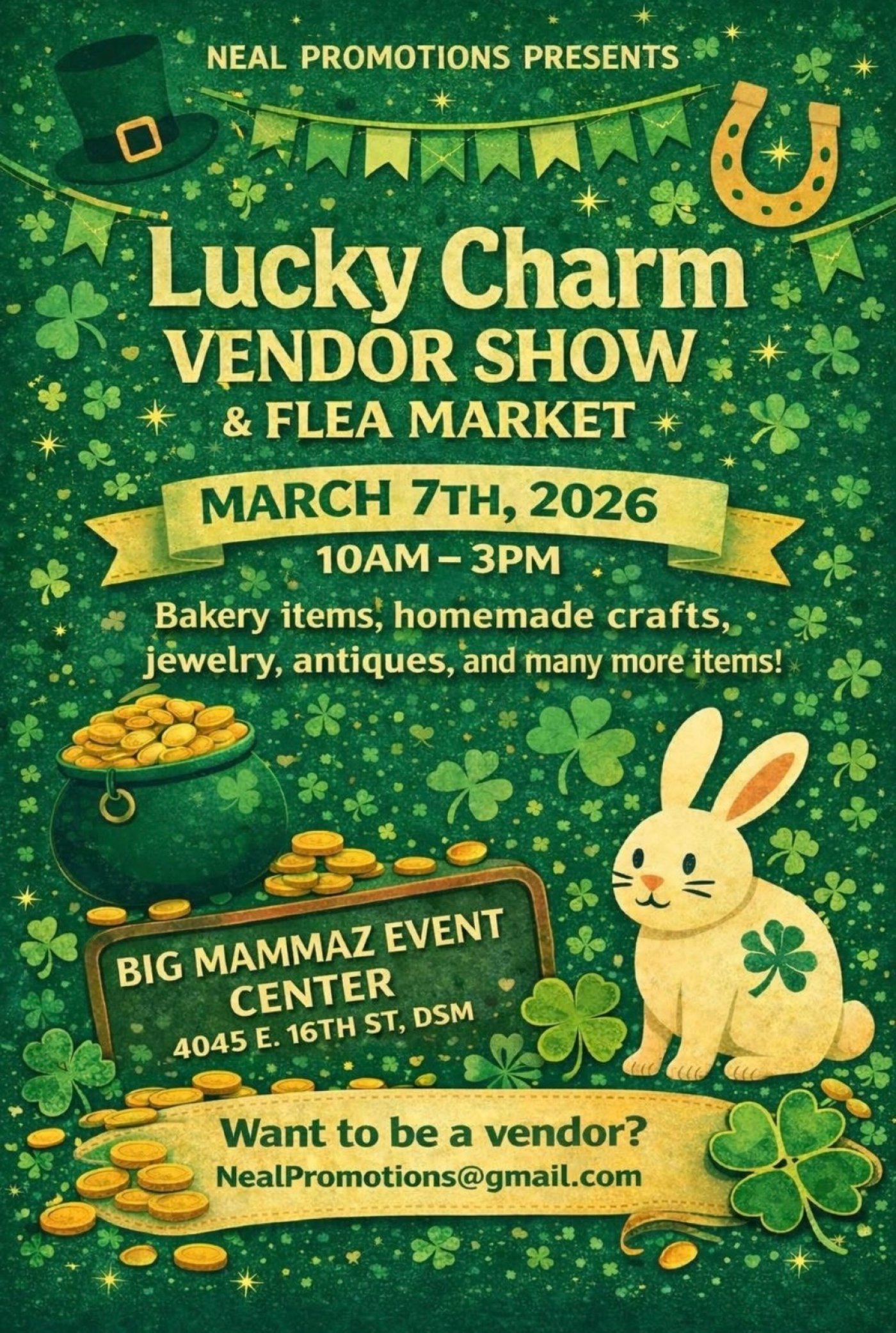 Lucky Charm Vendor Show and Flea Market, Big Mammaz Event Center, Des ...