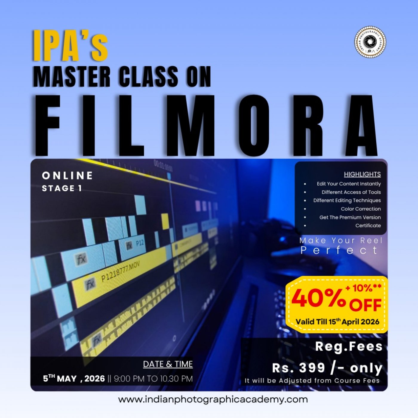 Filmora Master Class by IPA Tickets, May 5 2026 | AllEvents