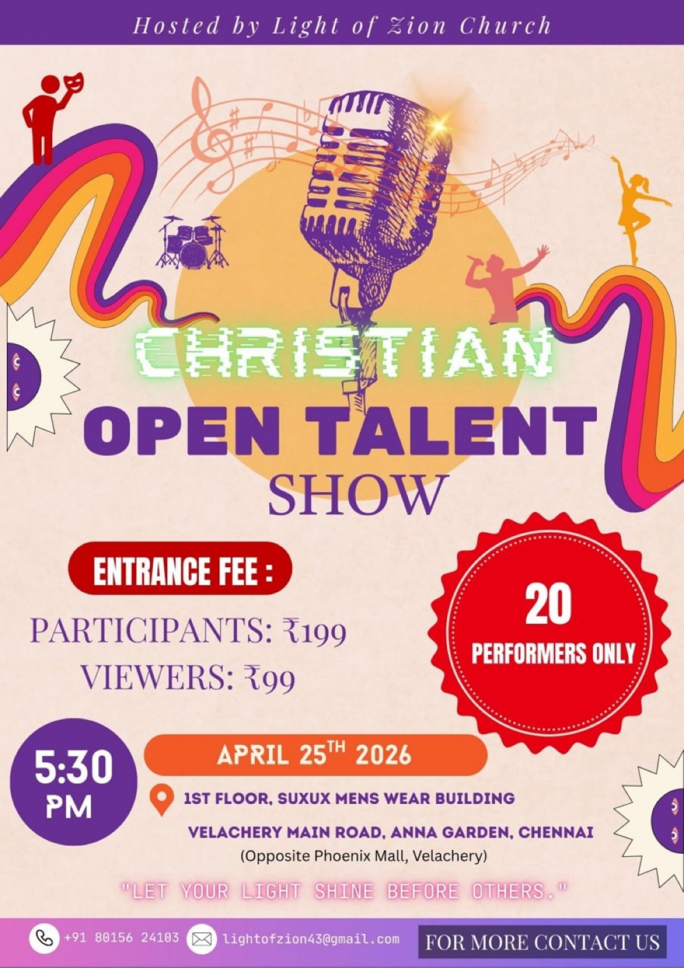 Christian Open Talent Show, 1st Floor SUXUS Men's wear building ...