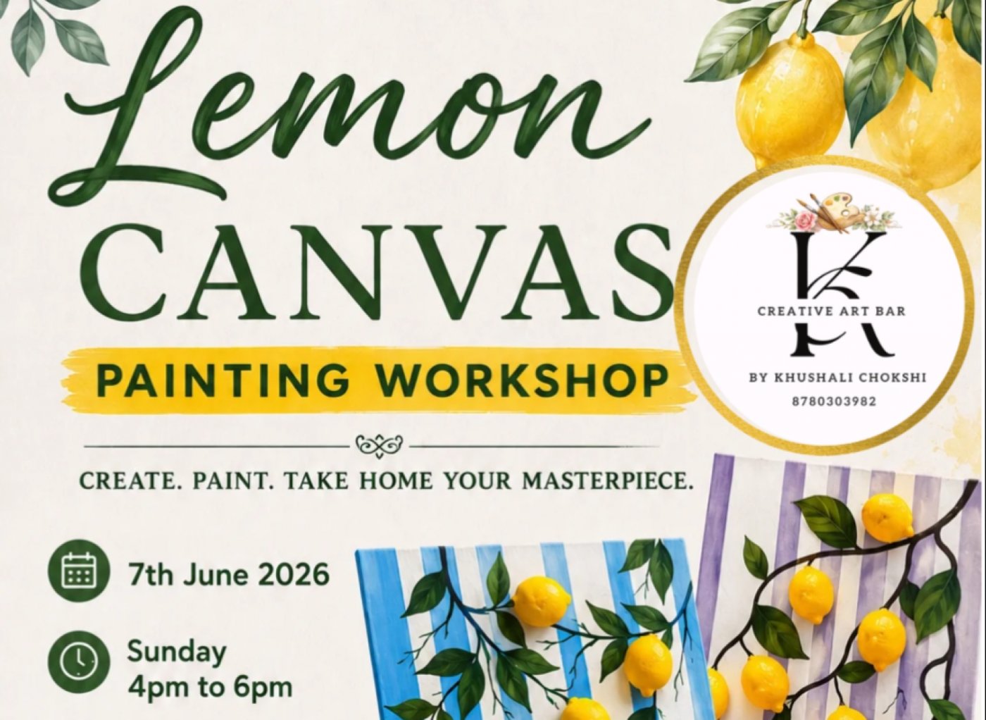 Canvas painting 3d lemon Tickets, Tea Post, opp. Keshav Baug Party Plot ...
