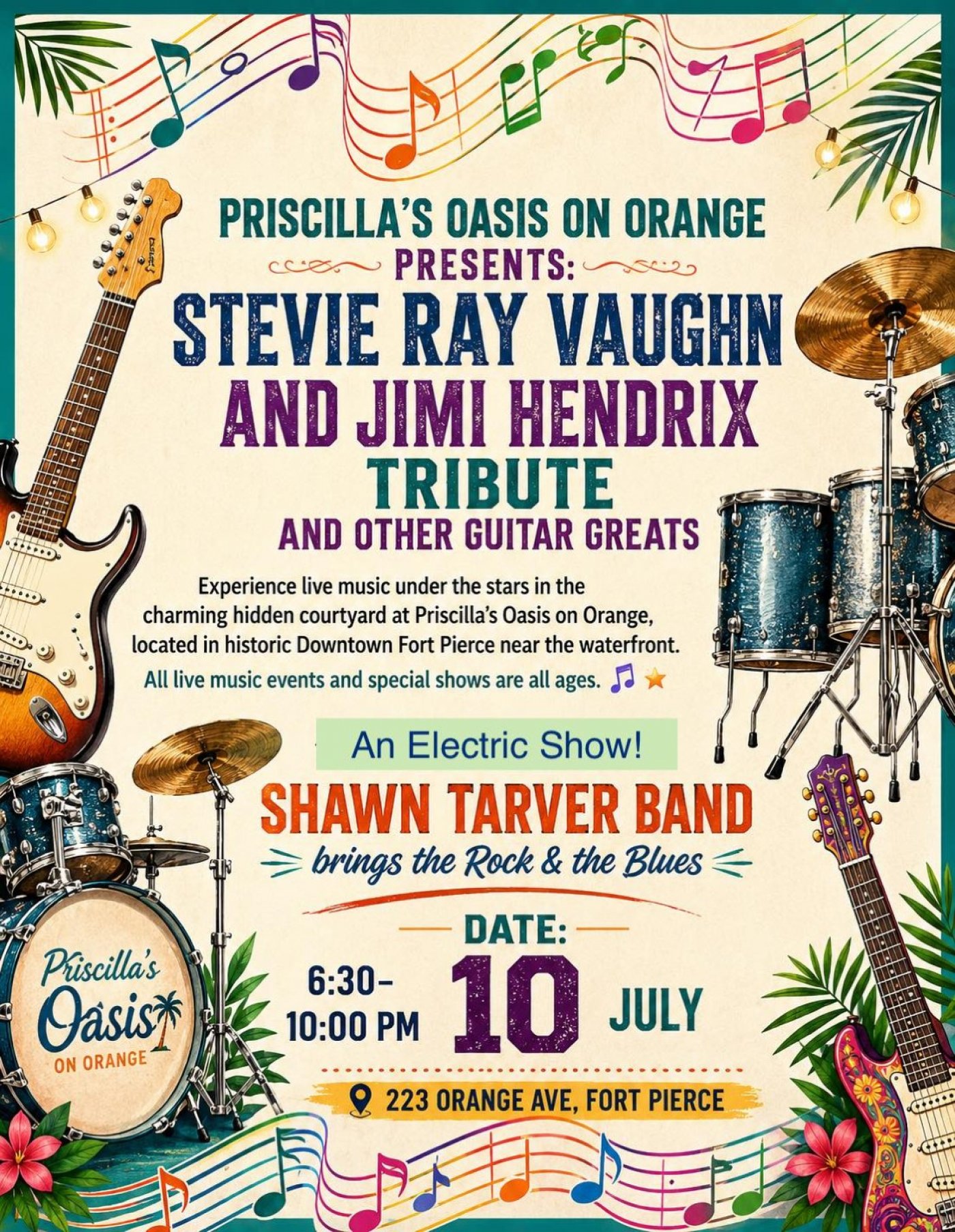 STEVIE RAY VAUGHN & JIM HENDRIX TRIBUTE Tickets, Priscilla’s Oasis on ...