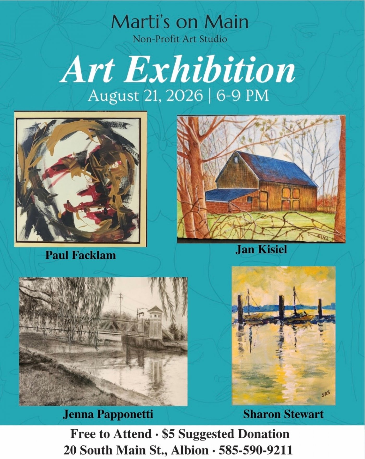 Art Exhibition at Marti’s on Main Art Studio – Albion | Aug 21, 2026