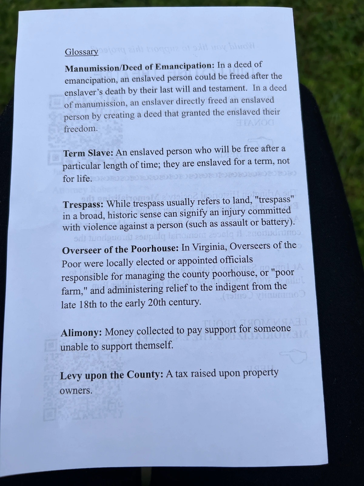 Memorializing the Enslaved of Arlington: Dedication at Hall’s Hill/High ...